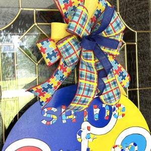 Autism Awareness Wooden Door Hanger, Autism Awareness Decor, Autism ...