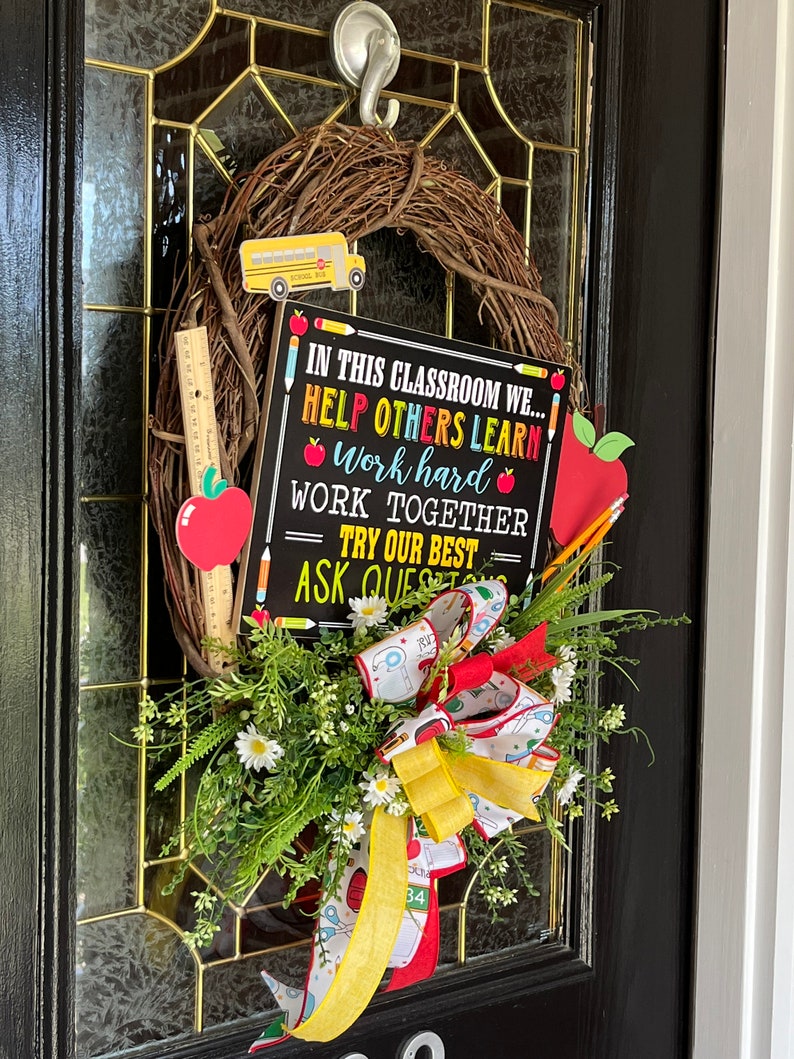 Classroom Wreath Classroom Rules School Wreath Teacher - Etsy