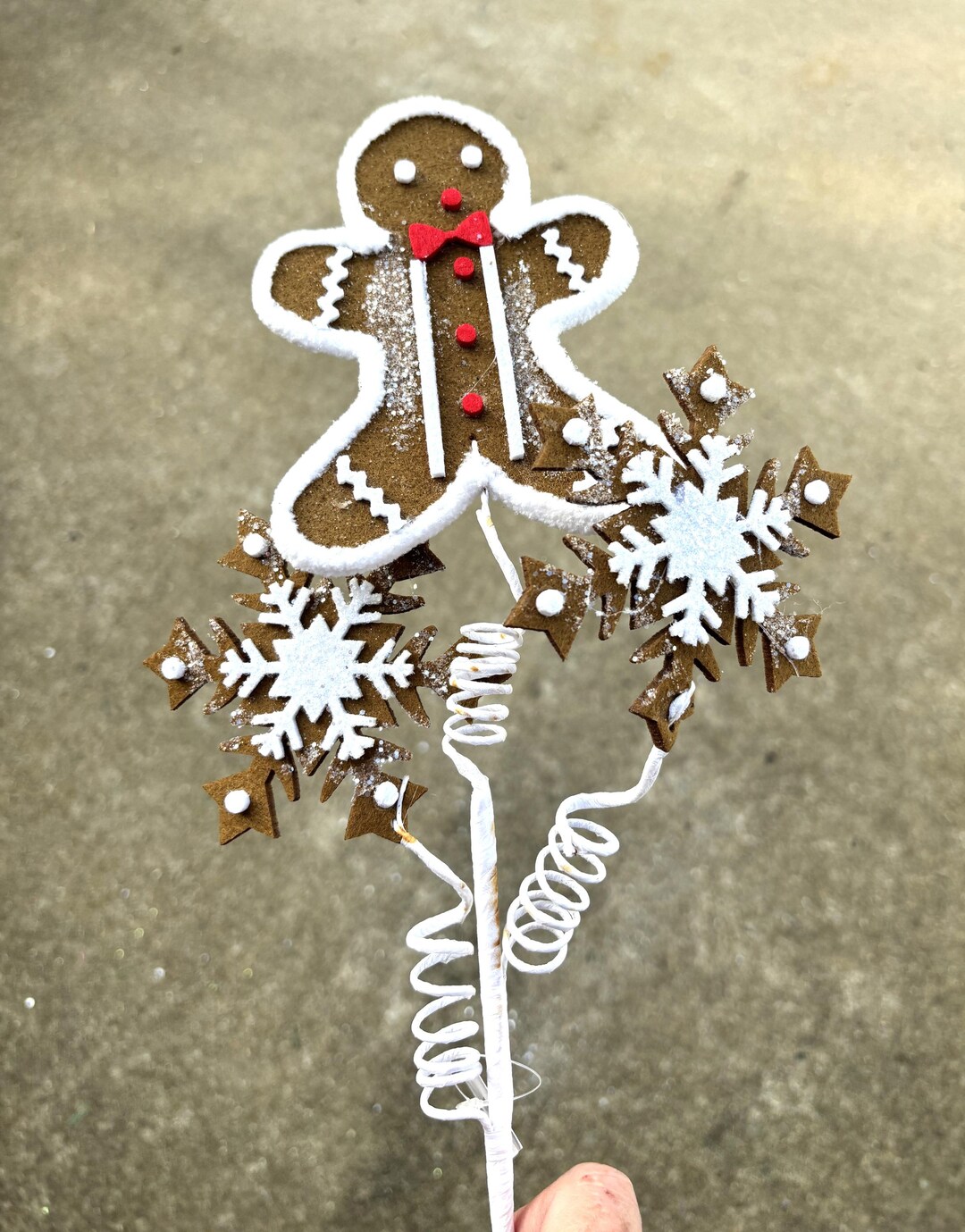 Gingerbread Snowflake Pick, Holiday Decor, Gingerbread Cookie Spray ...