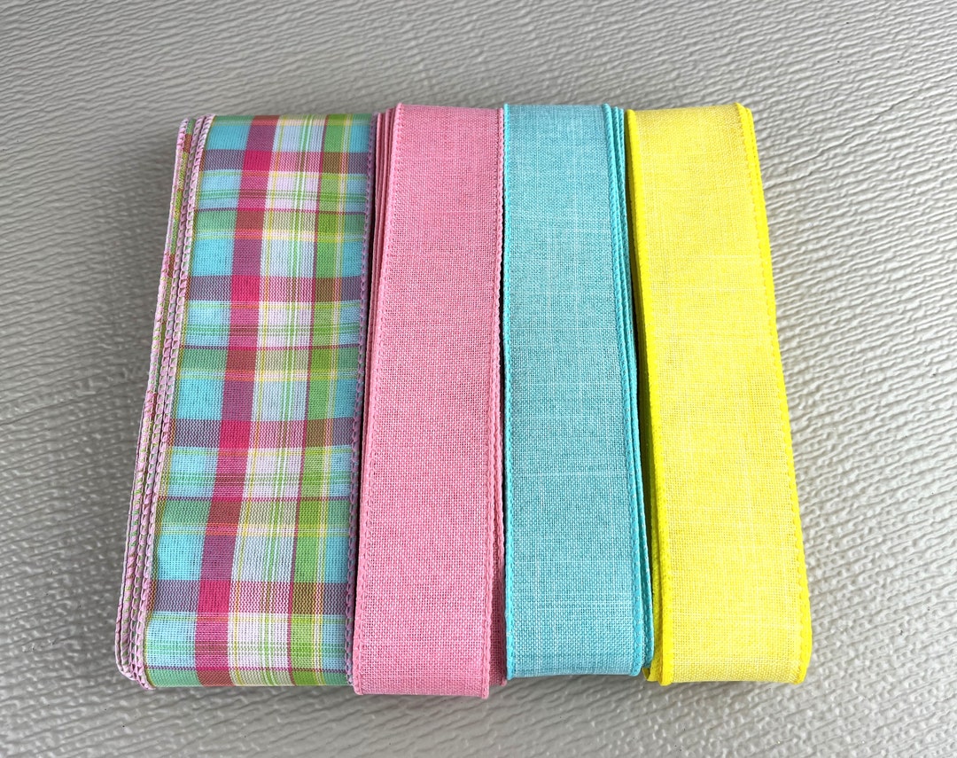 Watermelon Plaid Ribbon Set, Summer Ribbon Set, Pastel Ribbons, Ribbon ...