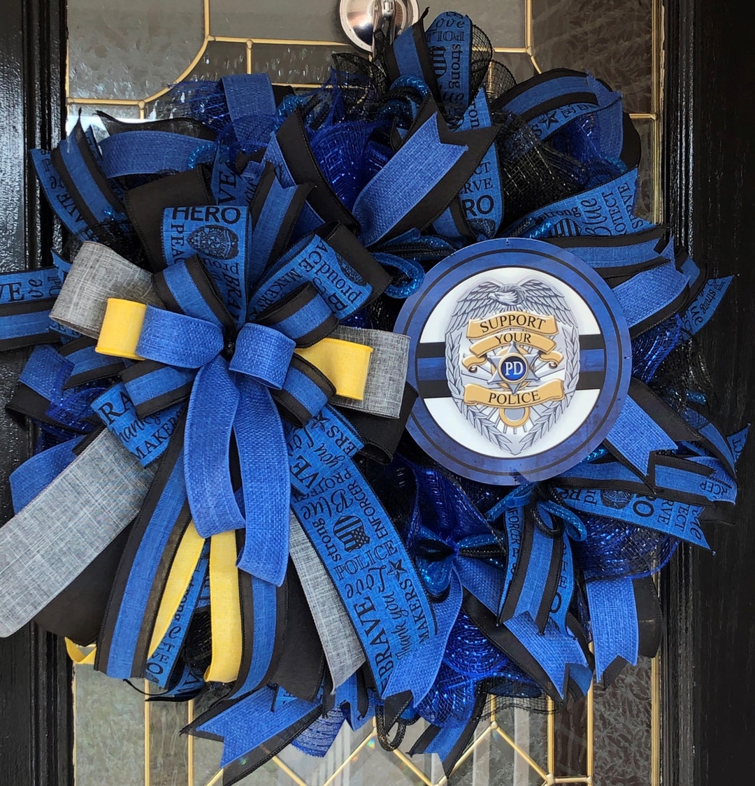 Law Enforcement Wreath, First Responders Wreath, Police Retirement Gift ...