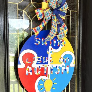 Autism Awareness Wooden Door Hanger, Autism Awareness Decor, Autism ...