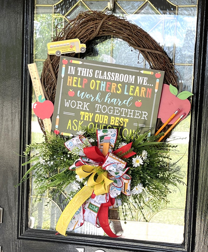 Classroom Wreath Classroom Rules School Wreath Teacher - Etsy