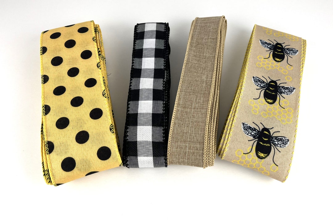 Bumble Bee Themed Ribbon Set, Ribbon Kit, Bee Ribbon, Wreath Kits ...