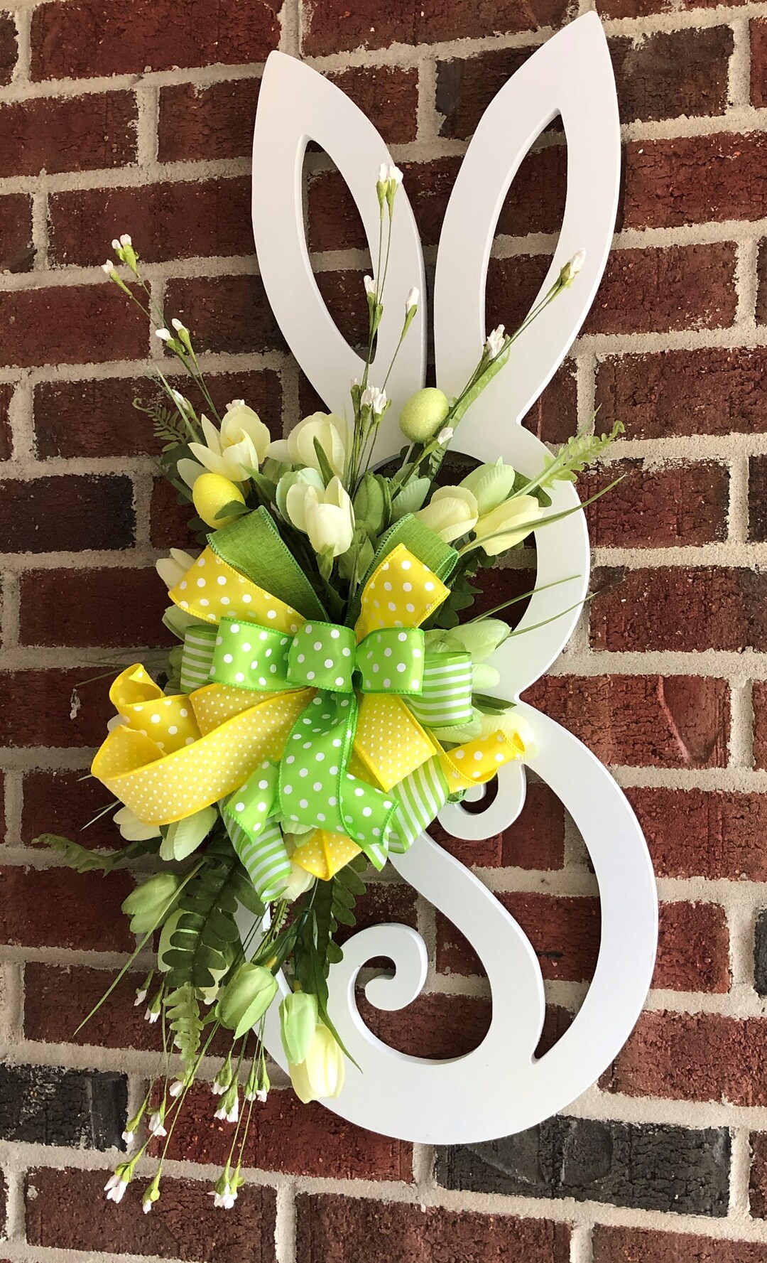 Monogrammed "s" Bunny Wall Hanging, Bunny Door Decor, Personalized ...