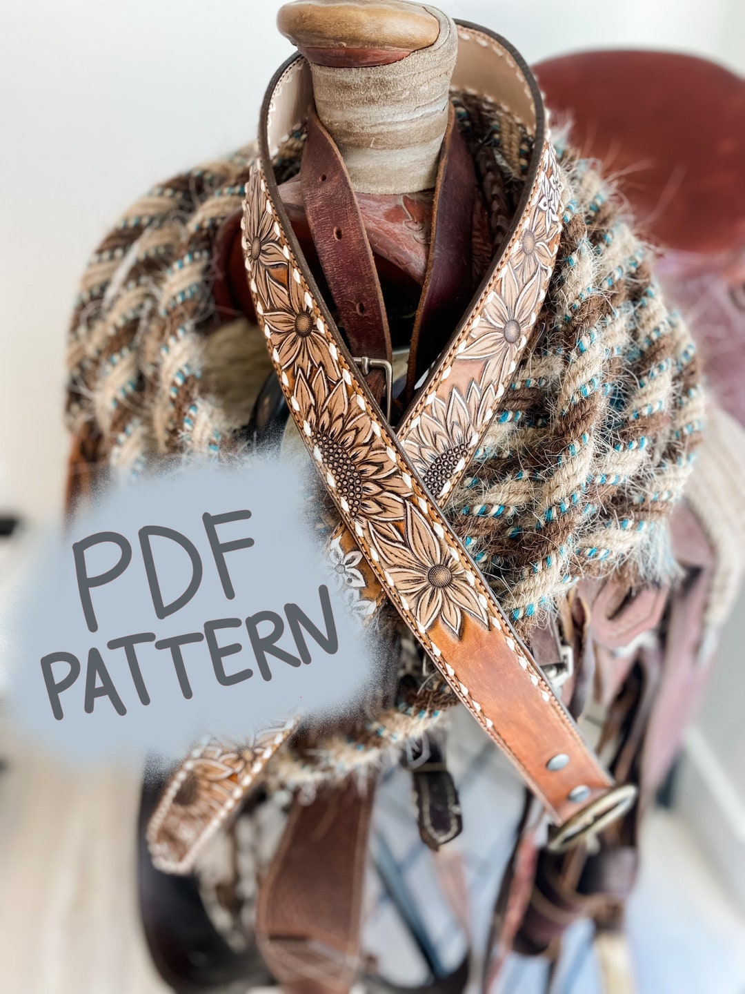 PDF Sunflower Belt/strap Tooled Leather Pattern - Etsy