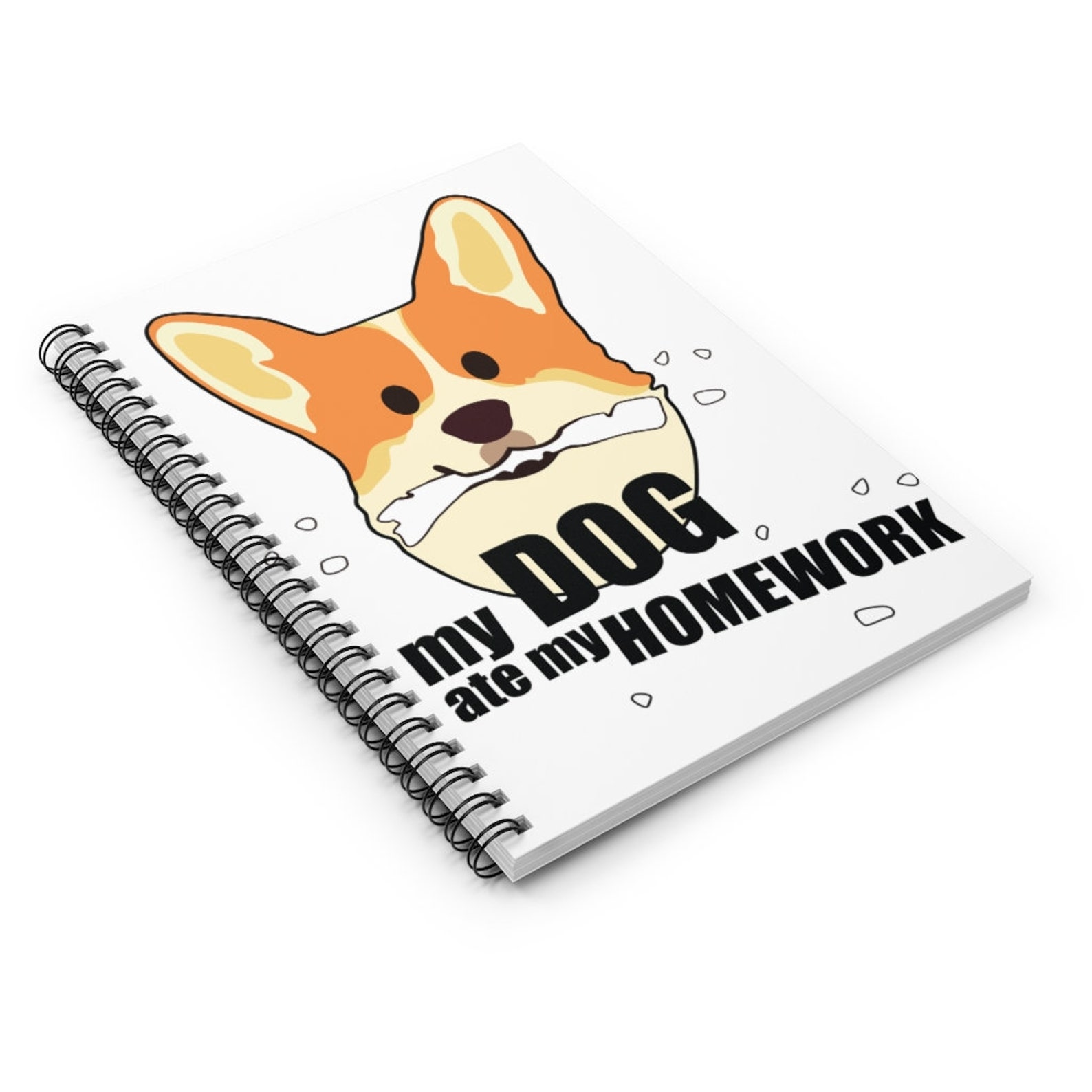 My Dog Ate My Homework Back to School Spiral Notebook Ruled | Etsy