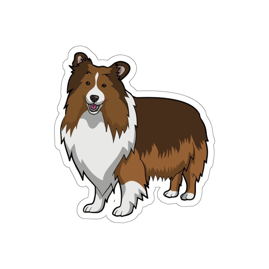 Shetland Sheepdog Die-cut Stickers, Water Resistant Vinyl, 5 Sizes ...