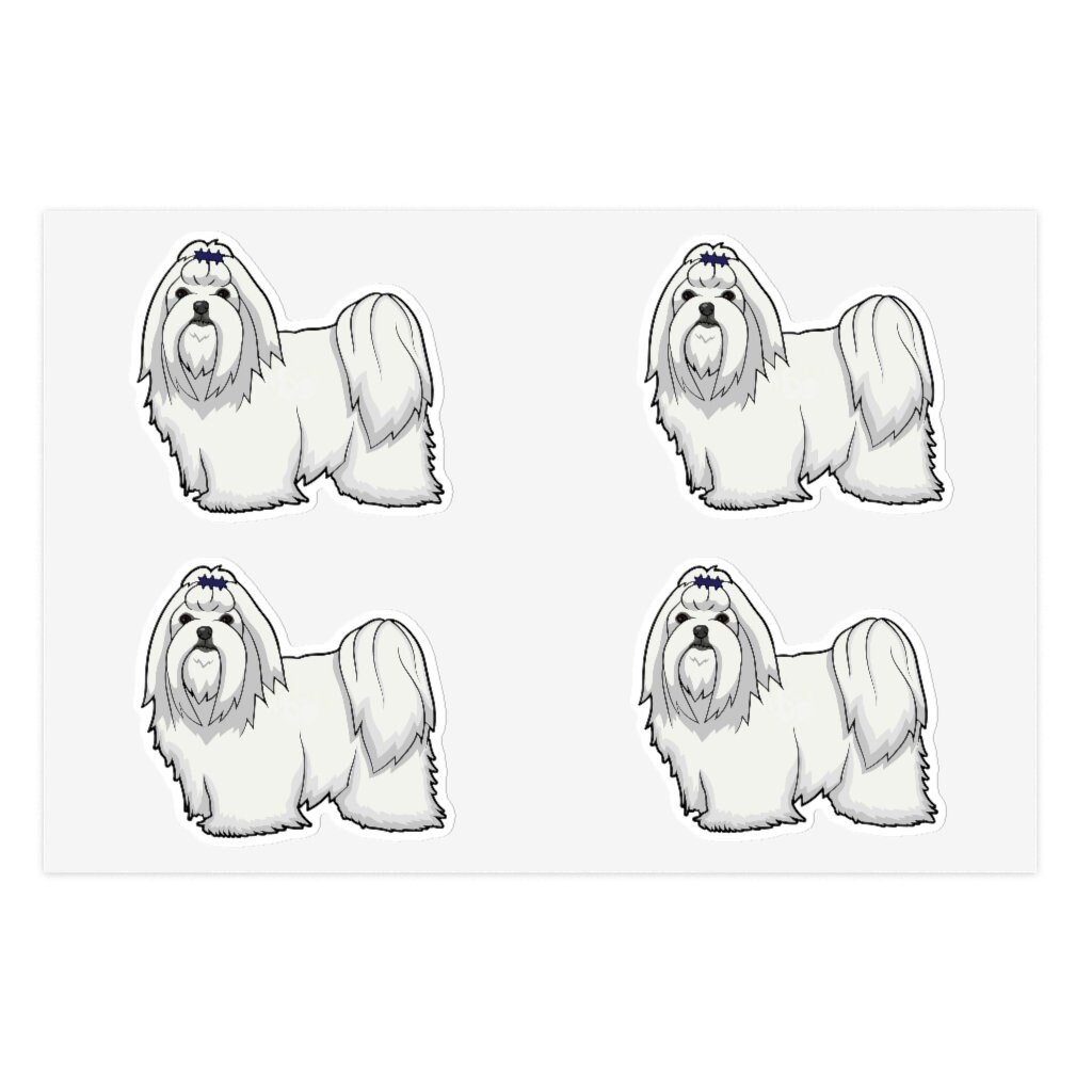 Maltese Sticker Sheets, 2 Sheet Sizes, Water Resistant Vinyl Stickers ...