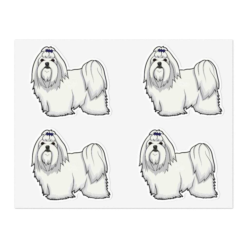Maltese Sticker Sheets, 2 Sheet Sizes, Water Resistant Vinyl Stickers ...
