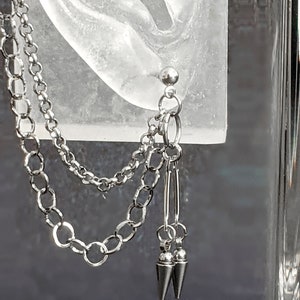 Kpop BTS Double Dart Charm Cuff Chain Earring, Unique Punk Cyber Core ...