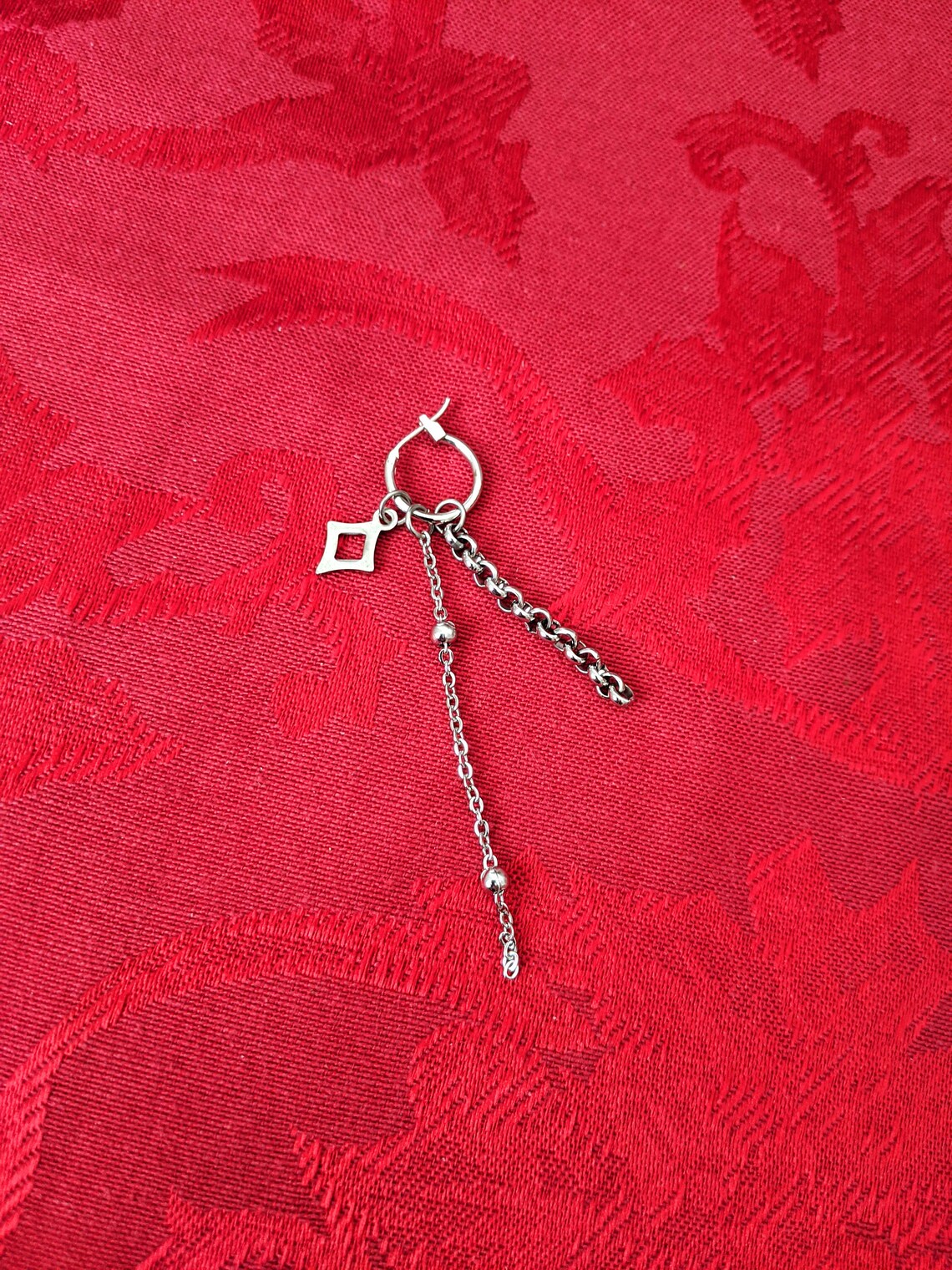 SINGLE Kpop Kdrama Chain Hoop Earring Idol Dangle Drop Pierced Earring ...