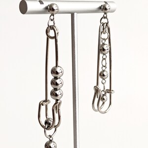 Kpop BTS Mismatched Safety Pin Earrings, Punk Cyber Core Jewelry, Funky ...