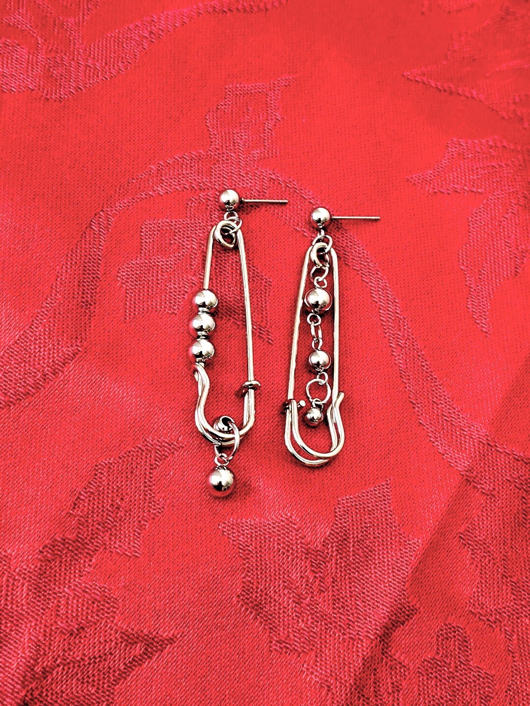 Kpop BTS Mismatched Safety Pin Earrings, Punk Cyber Core Jewelry, Funky ...