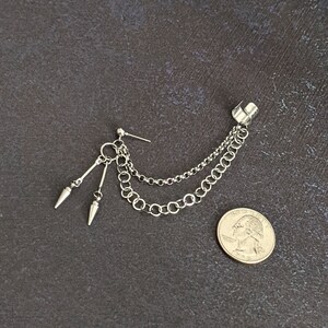 Kpop BTS Double Dart Charm Cuff Chain Earring, Unique Punk Cyber Core ...