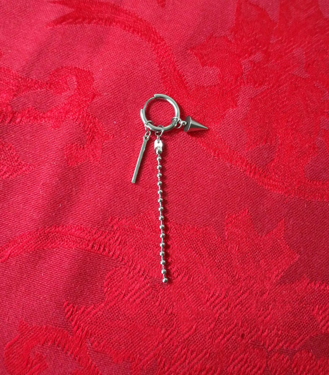 Kpop BTS Single Earring, Dart Charm Tassel Chain, Hoop Earring, Egirl ...