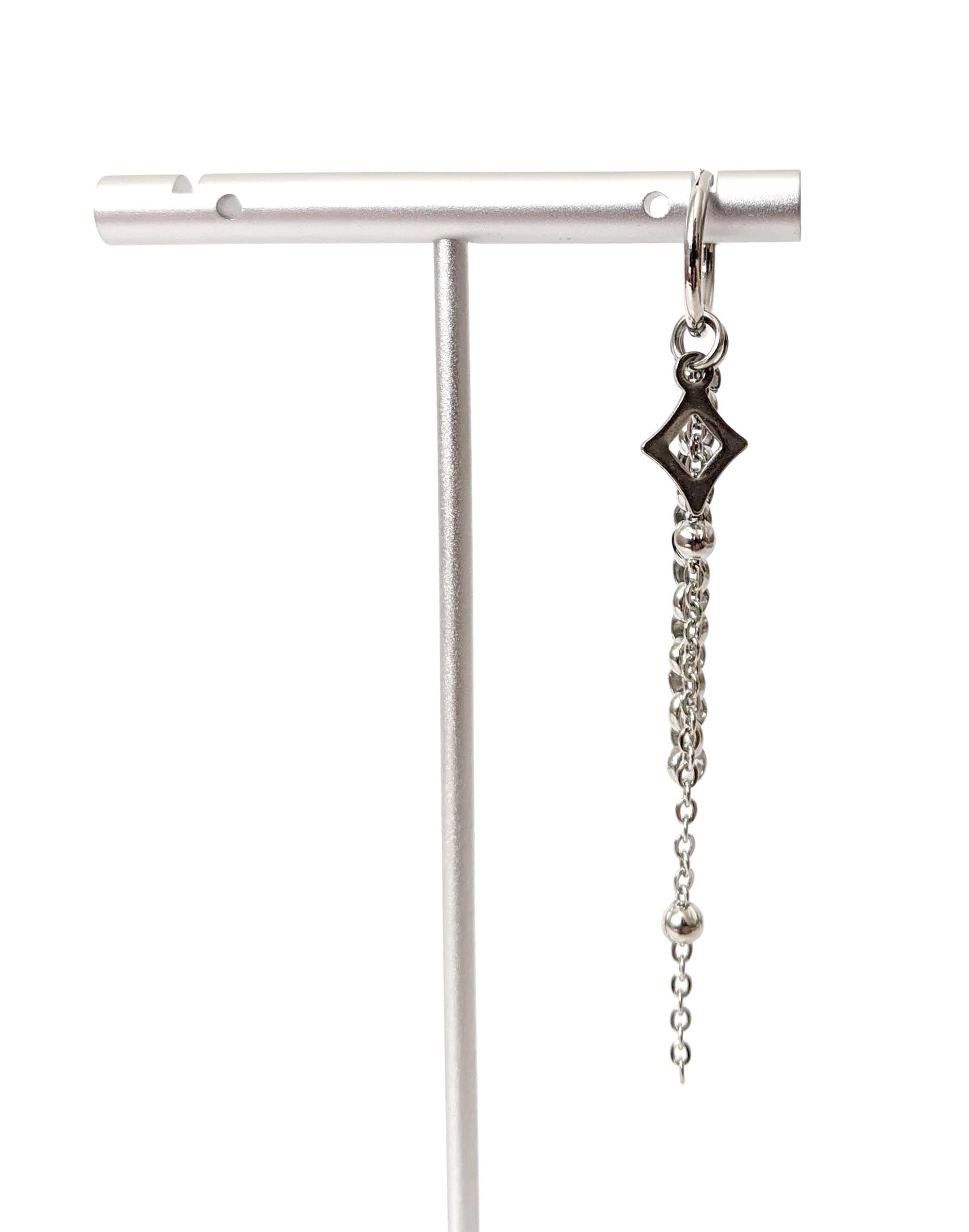 SINGLE Kpop Kdrama Chain Hoop Earring Idol Dangle Drop Pierced Earring ...