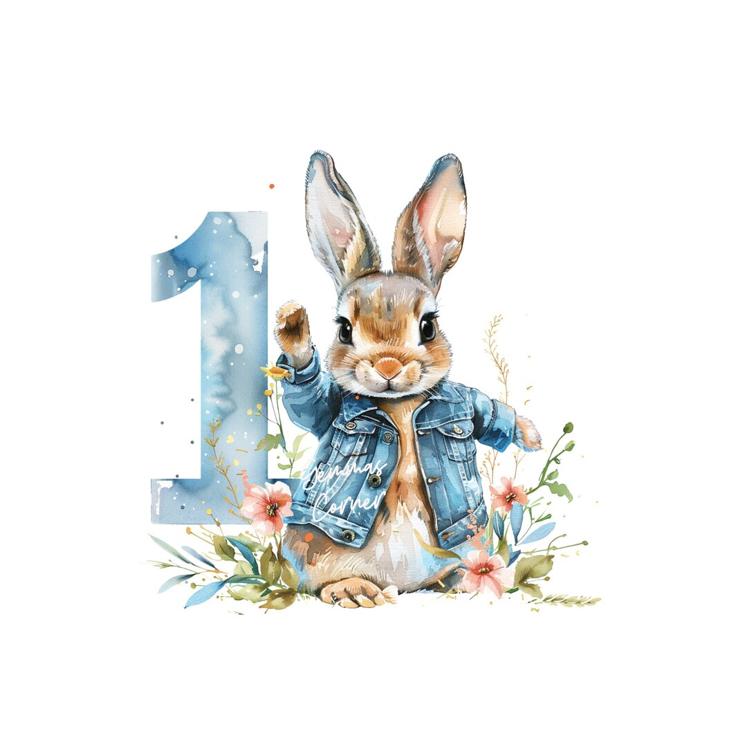 Peter the Rabbit PNG, Peter Rabbit Age 1 PNG, Instant Digital Download ...