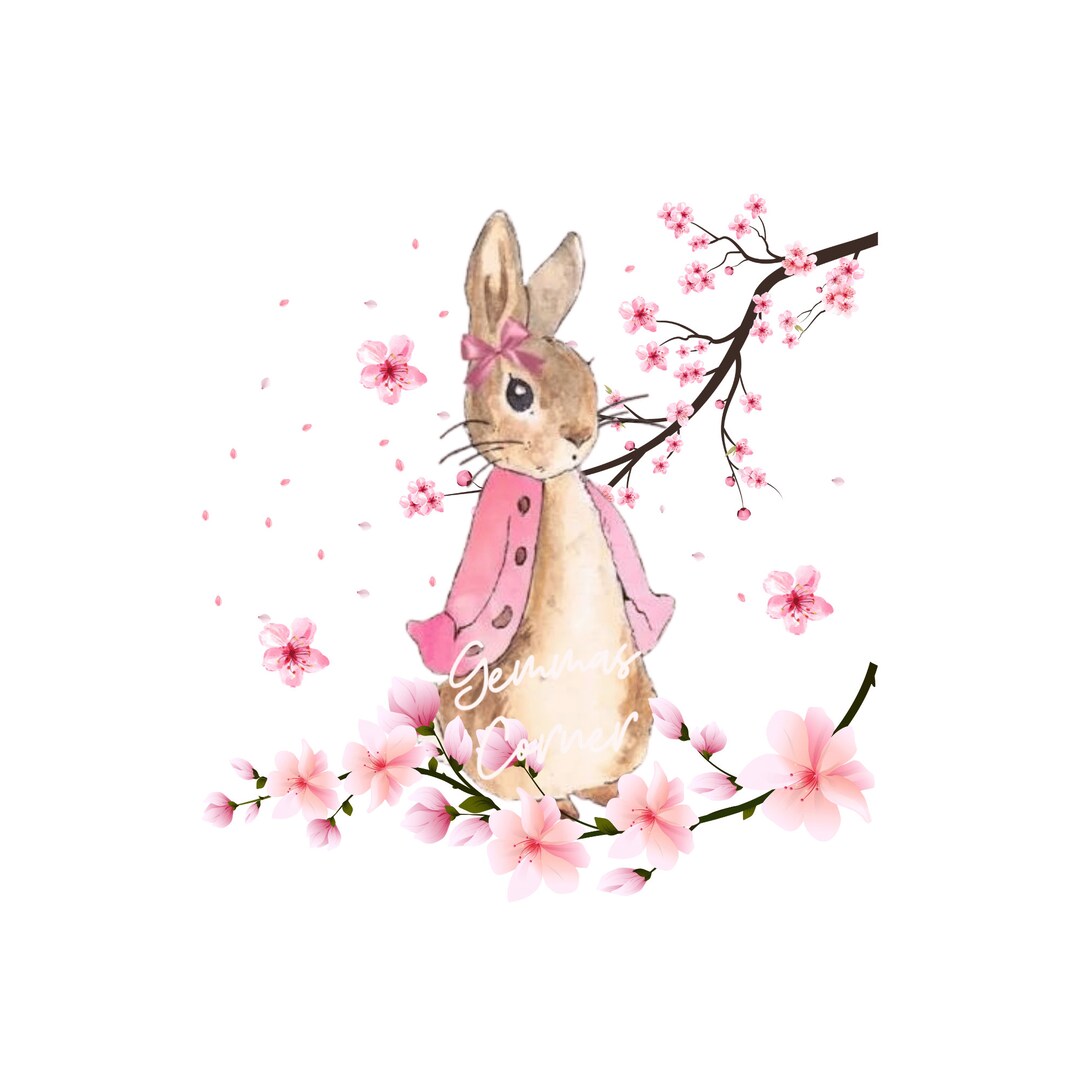 Flopsy Bunny PNG, Pink Peter the Rabbit and Cherry Blossom, Cherry ...