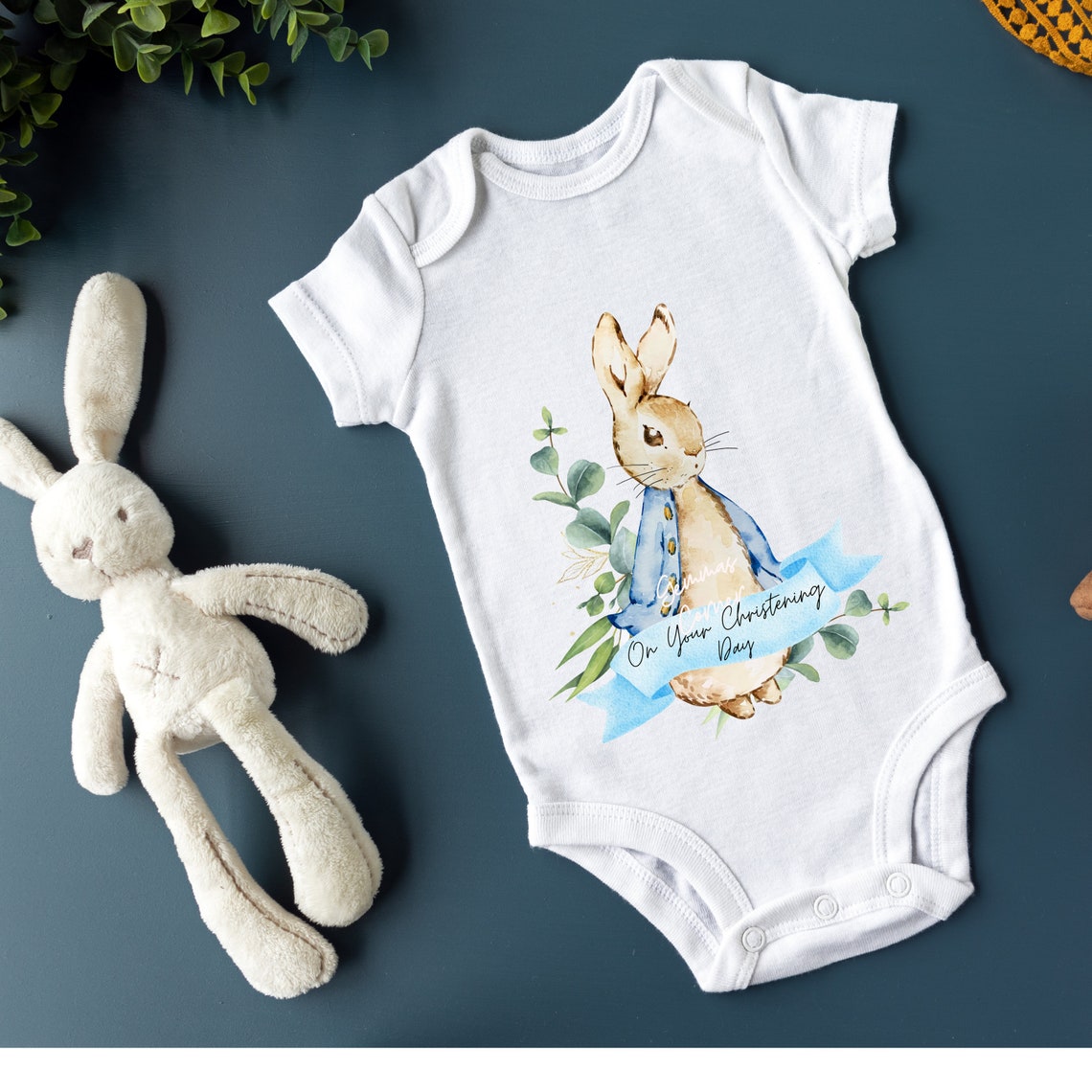 Peter the Rabbit Christening PNG, Baby Blue Christening Design ...
