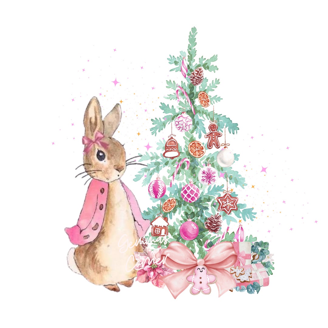 Flopsy Bunny PNG, Pink 1st Christmas Design, Peter Rabbit Christmas PNG ...