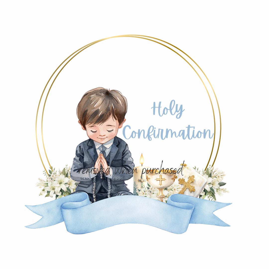 Blue Banner Confirmation Sublimation Design, First Holy Communion PNG ...