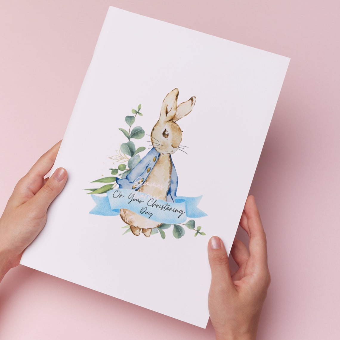 Peter the Rabbit Christening PNG, Baby Blue Christening Design ...