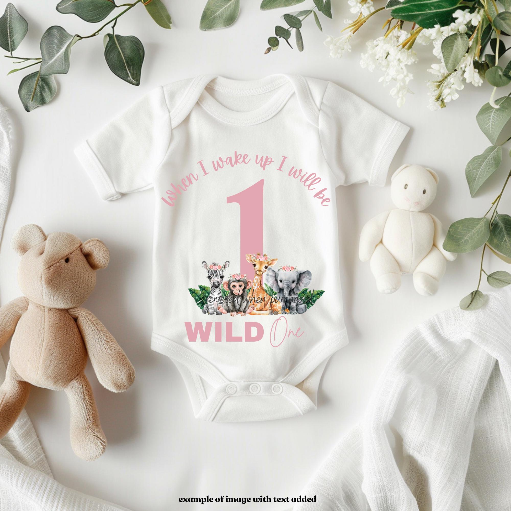 Watercolor Safari Animals PNG: Pink Wild One Birthday (digital Download ...
