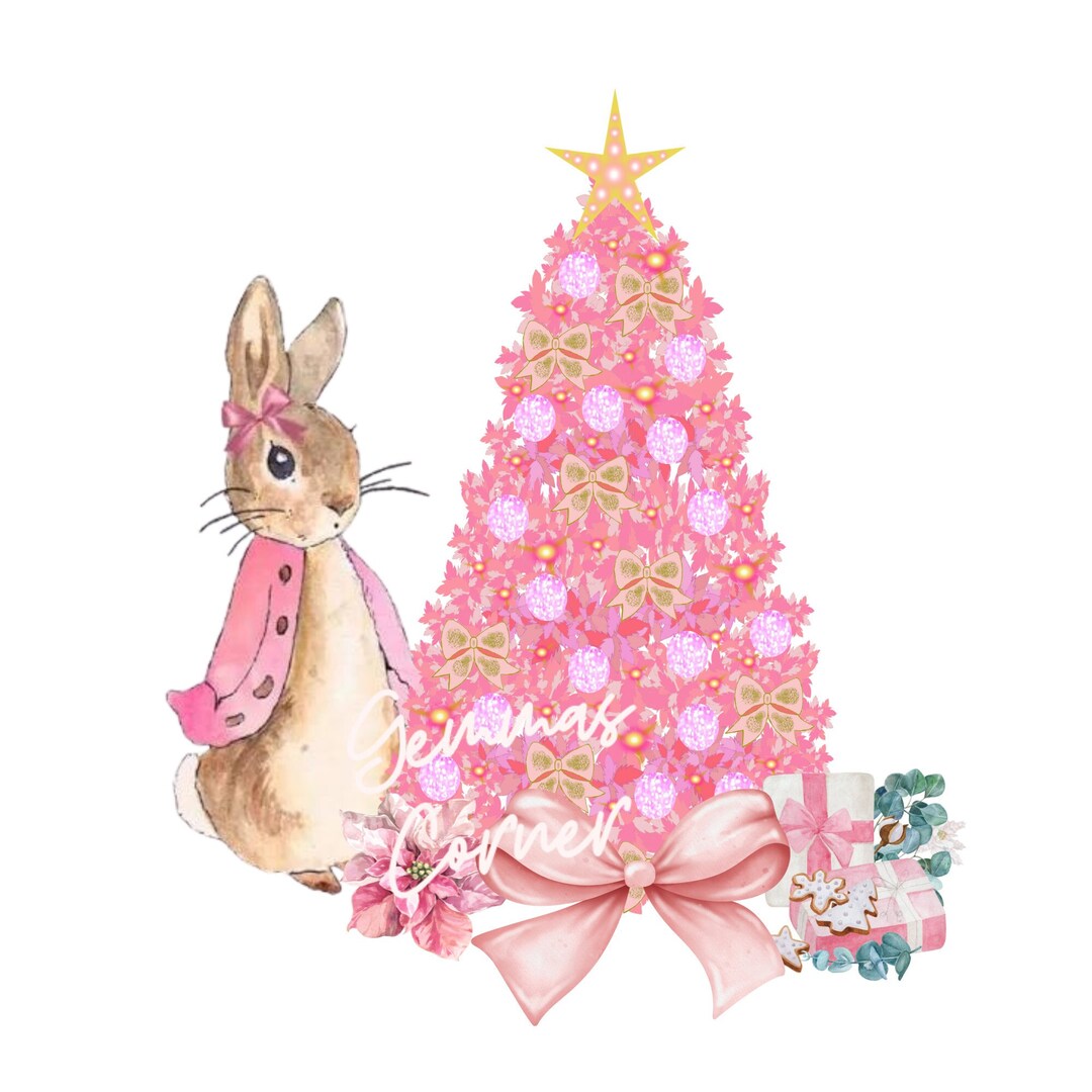 Flopsy Bunny PNG, Pink 1st Christmas Design, Peter Rabbit Christmas PNG ...