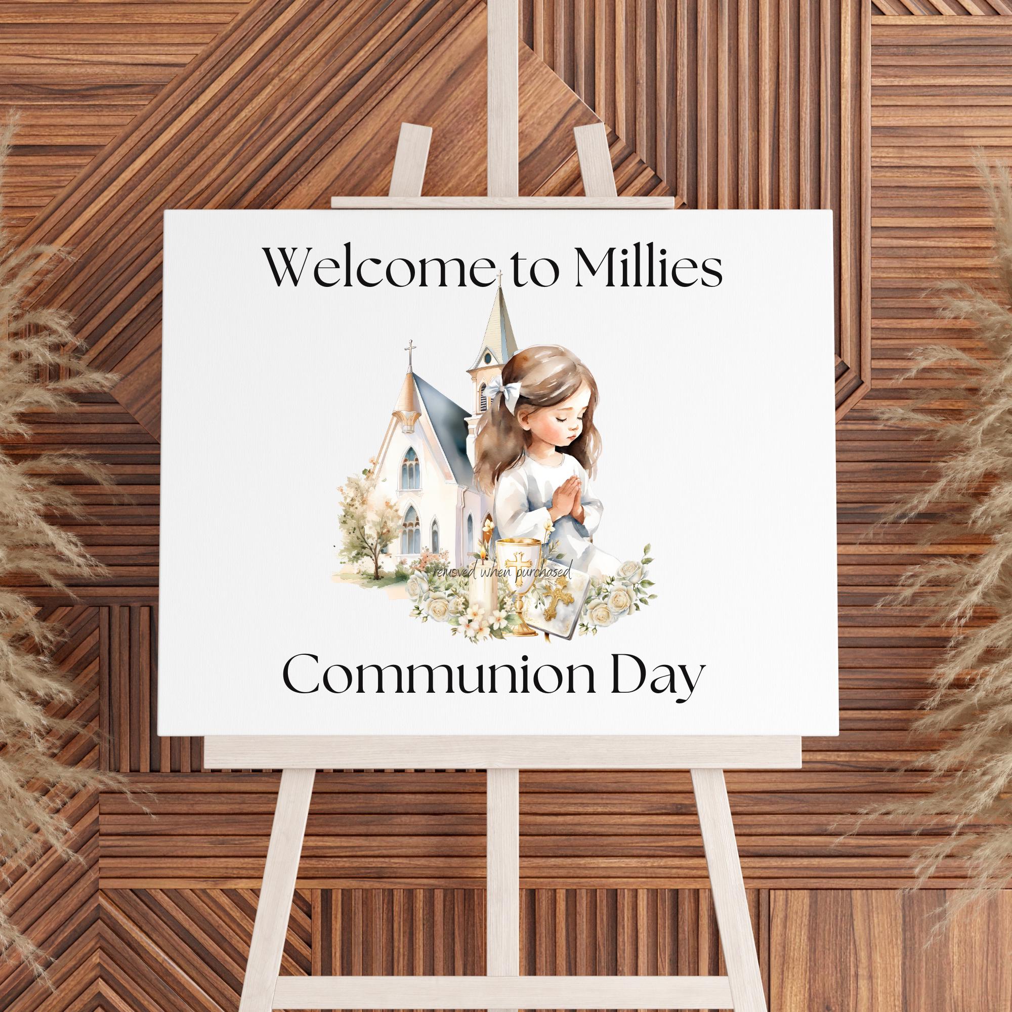 Floral Holy Cross Sublimation Design: First Communion PNG (digital ...