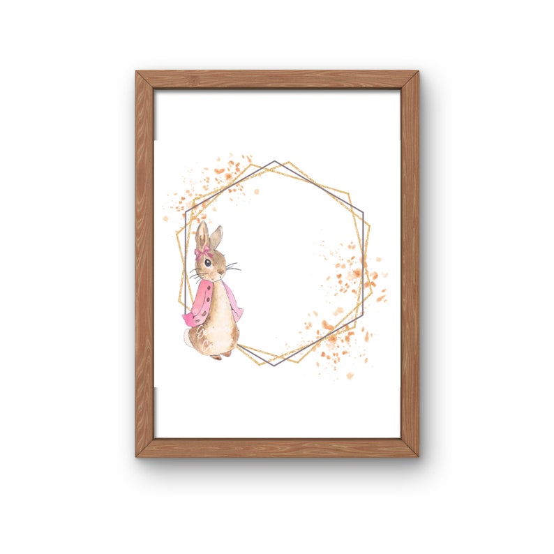 Flopsy Bunny PNG and SVG Bundle, Gold Peter the Rabbit Border, Flopsy ...