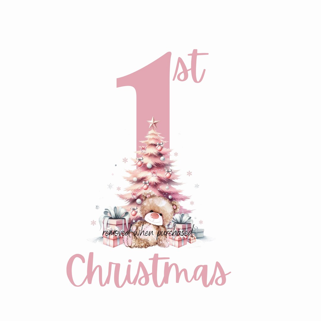 Pink 1st Christmas Design, Babies First Christmas, 1st Christmas PNG ...