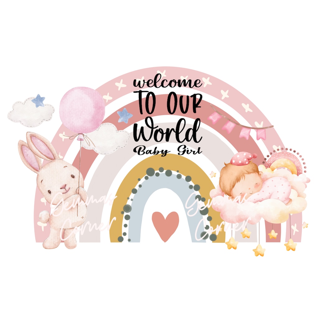 Welcome to the World Baby Girl PNG, Baby Girl Design, Baby Shower PNG ...