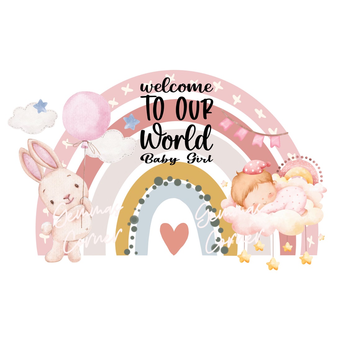 Welcome to the World Baby Girl PNG, Baby Girl Design, Baby Shower PNG ...