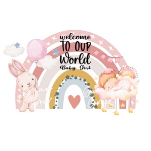Welcome to the World Baby Girl PNG, Baby Girl Design, Baby Shower PNG ...