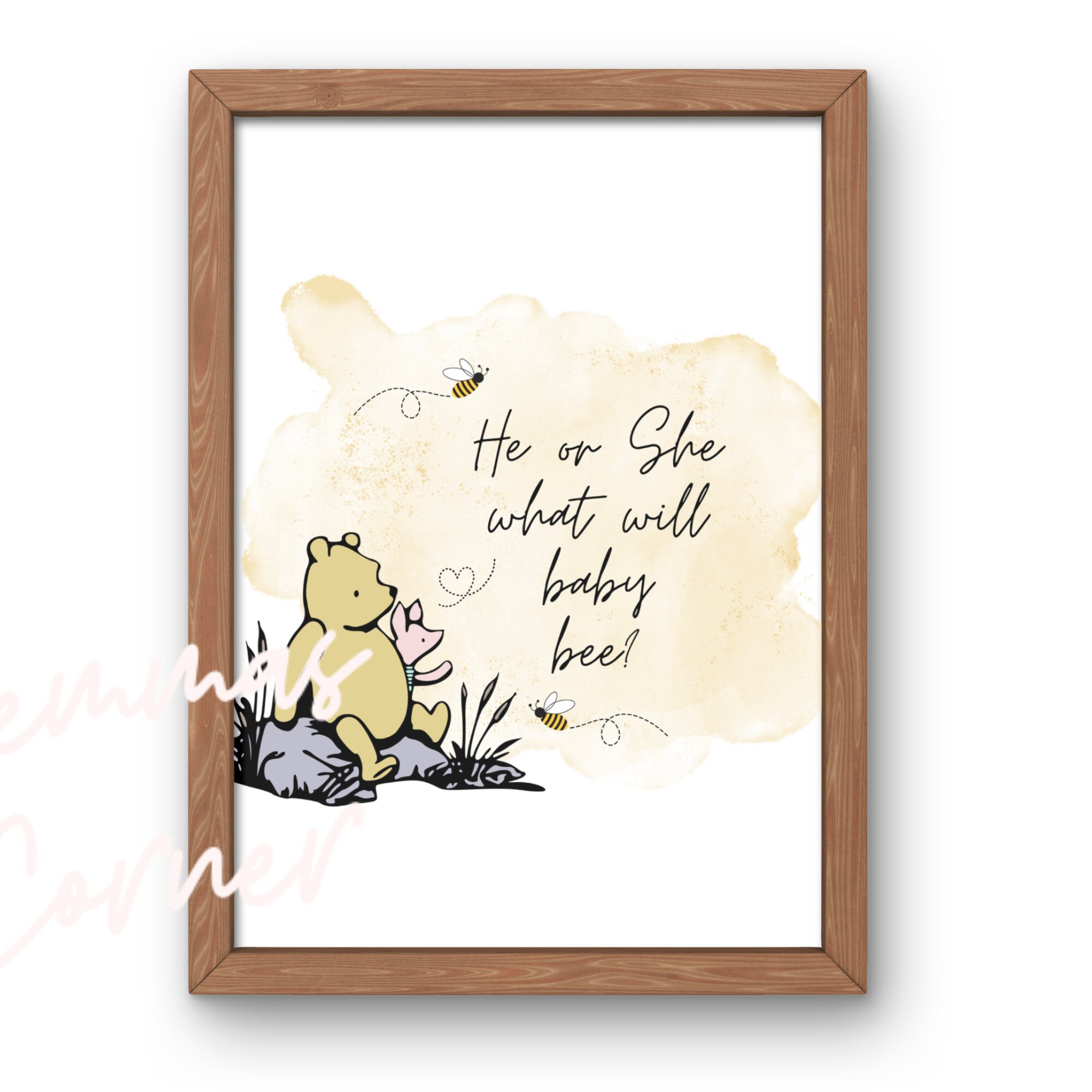 Winnie the Pooh Baby Shower PNG, Gender Reveal Clipart (digital ...