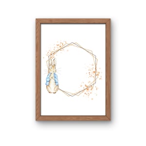 Peter the Rabbit PNG, Christening Design, Gold Peter the Rabbit Border ...