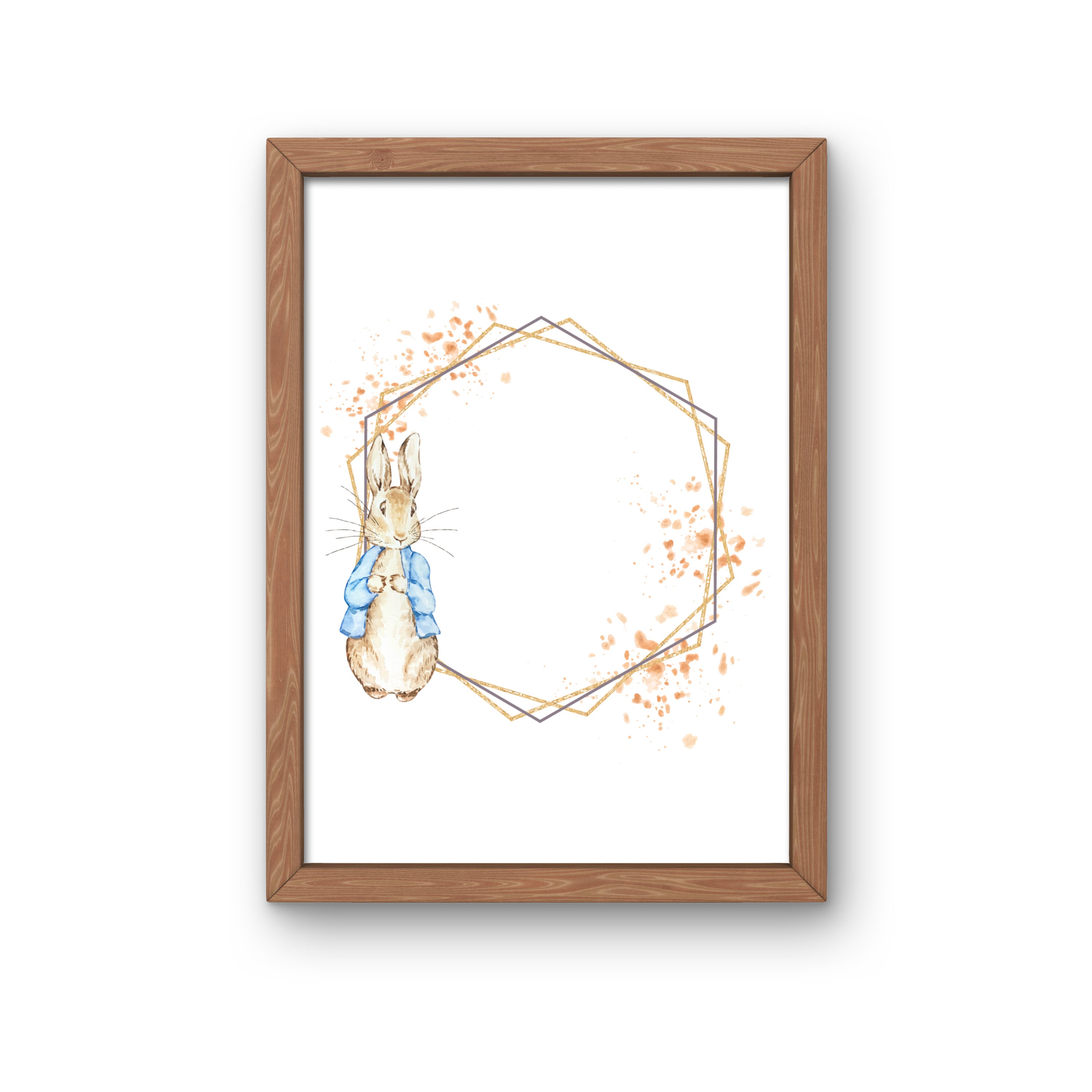 Peter the Rabbit PNG, Christening Design, Gold Peter the Rabbit Border ...