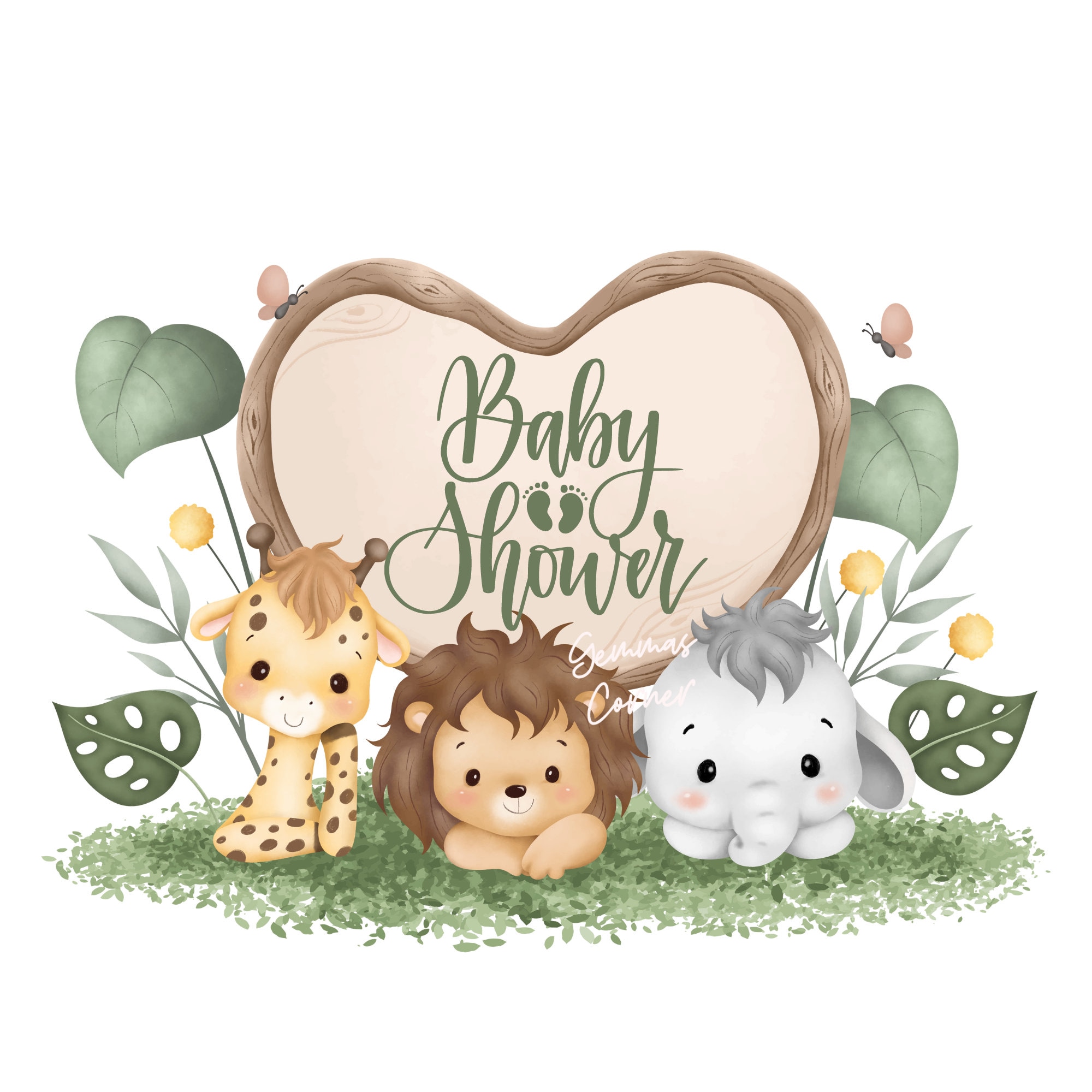 Baby Jungle Safari Animals, Safari Baby Shower, Baby Shower Jungle ...