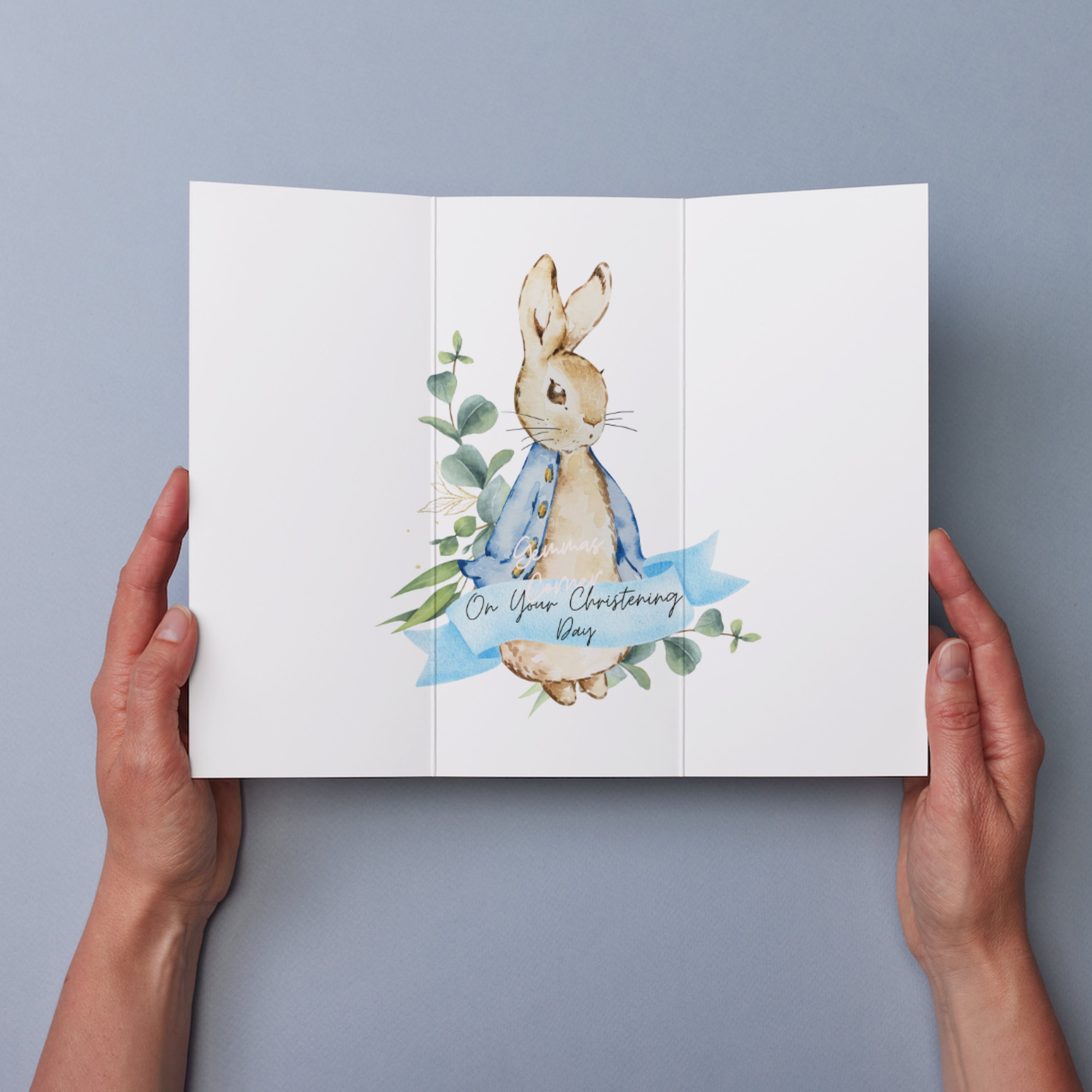 Peter the Rabbit Christening PNG, Baby Blue Christening Design ...