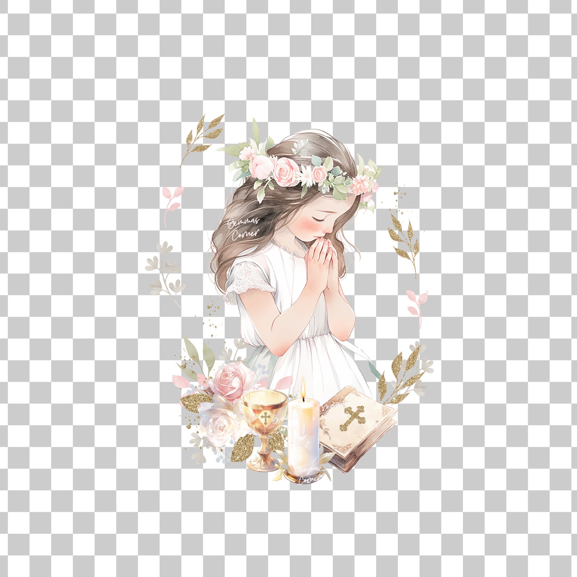 Girls Communion PNG, Sublimation Design , Communion Digital Download ...