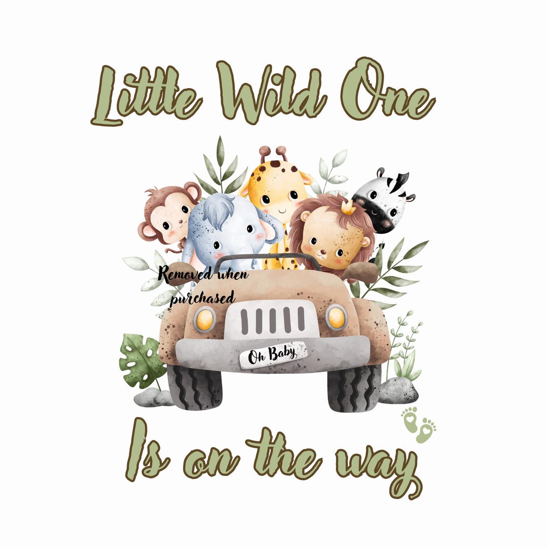 Watercolor Safari Animals PNG, Baby Shower Car Clipart (digital ...