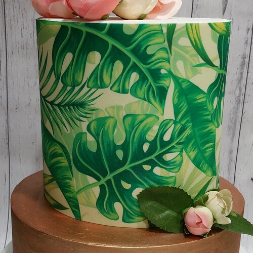 Fern Leaf Greenery Edible Icing Cake Wrap Topper - Etsy