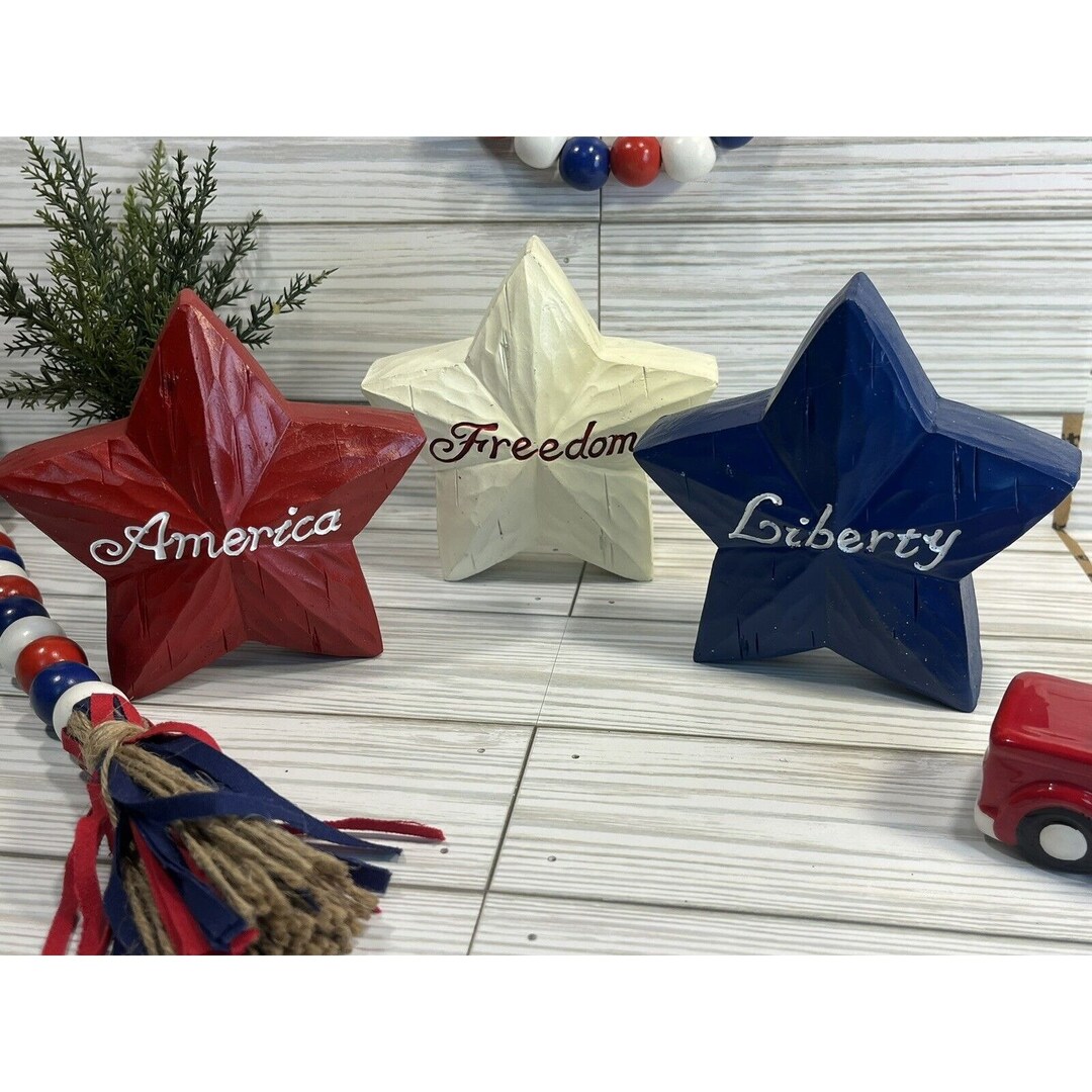 3x Patriotic Stars Craft Tier Tray Liberty Patriotic Red White Blue ...