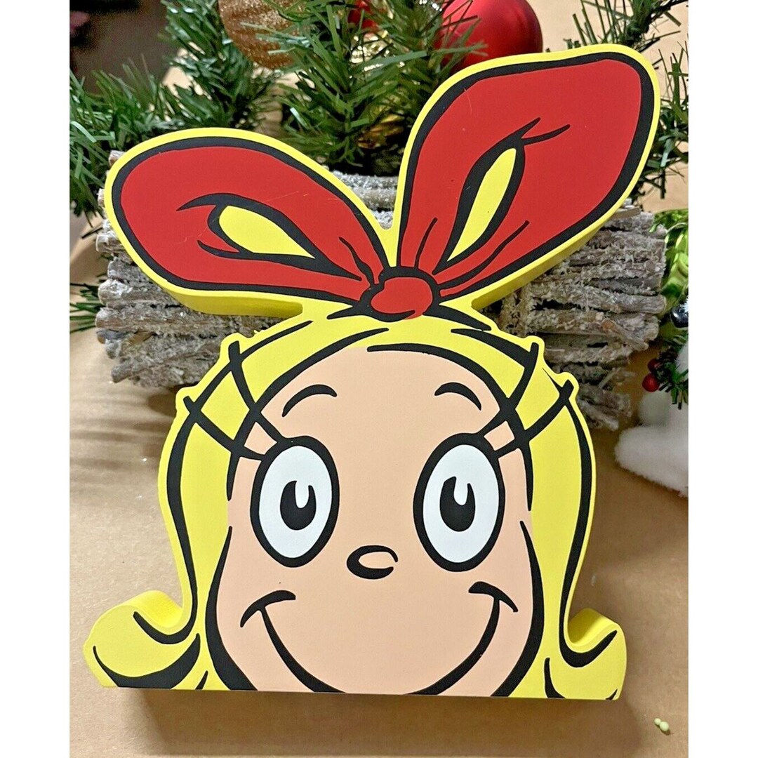 Cindy Lou Who Christmas Home Decor Tabletop Mantle 8" peeking Face ...