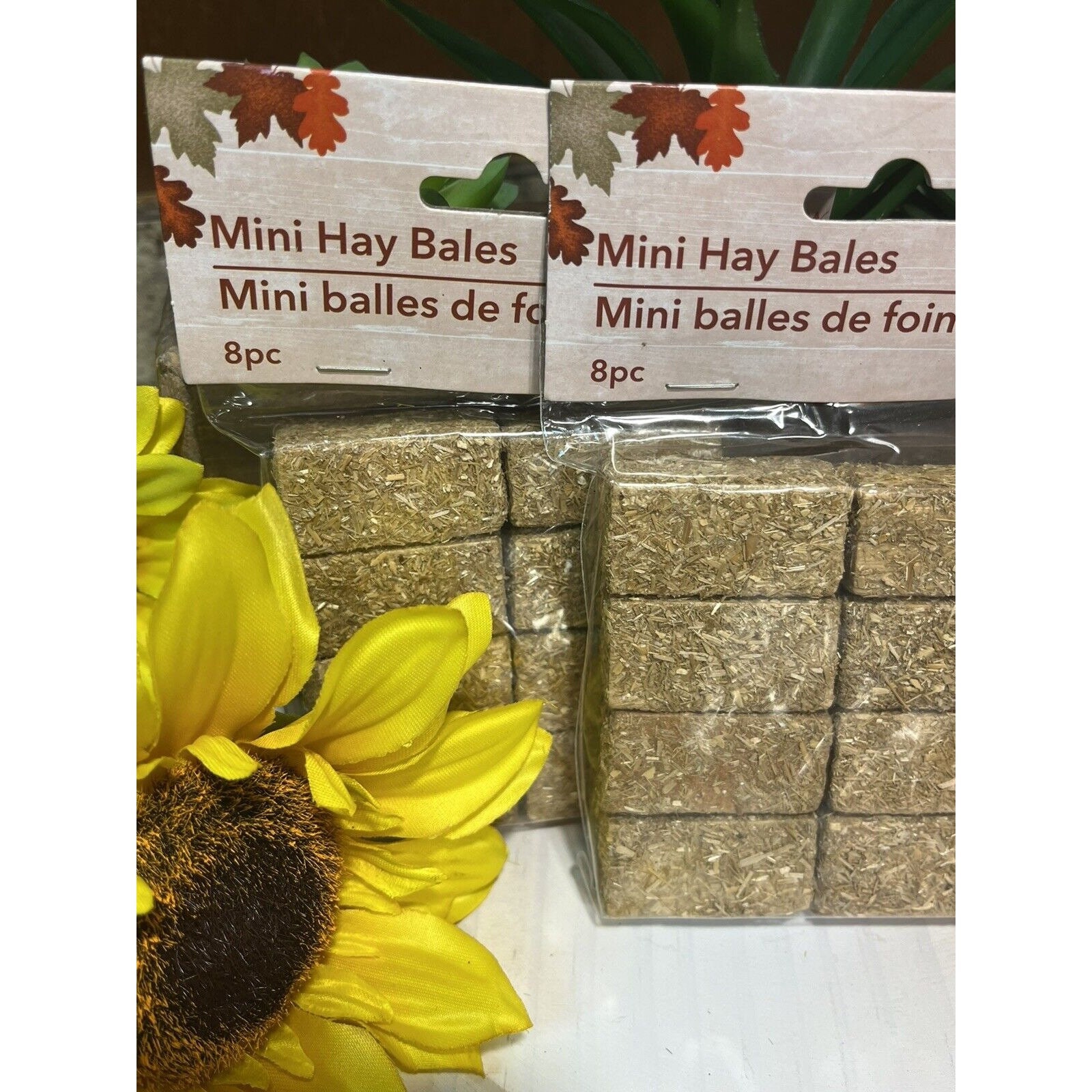 2x Mini Hay Bales 8 Count Tier Tray Autumn Craft Crafting Supplies S18 ...