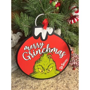 Dr. Seuss How the Grinch Stole Christmas Merry Grinchmas Round Ornament ...