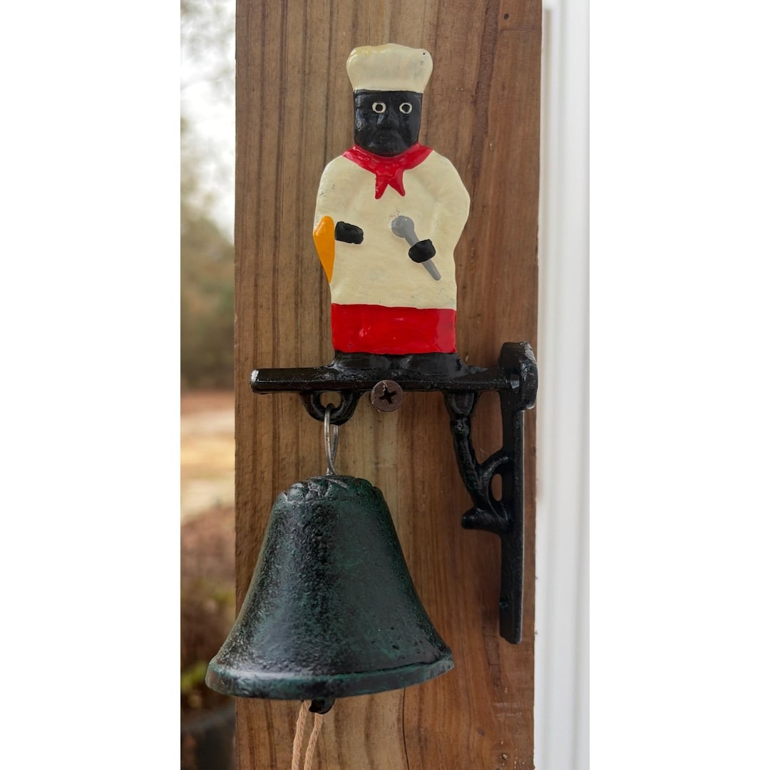 Vintage Cast Iron Chef Wall-mounted Dinner Bell Cast Iron Ringing Bell ...