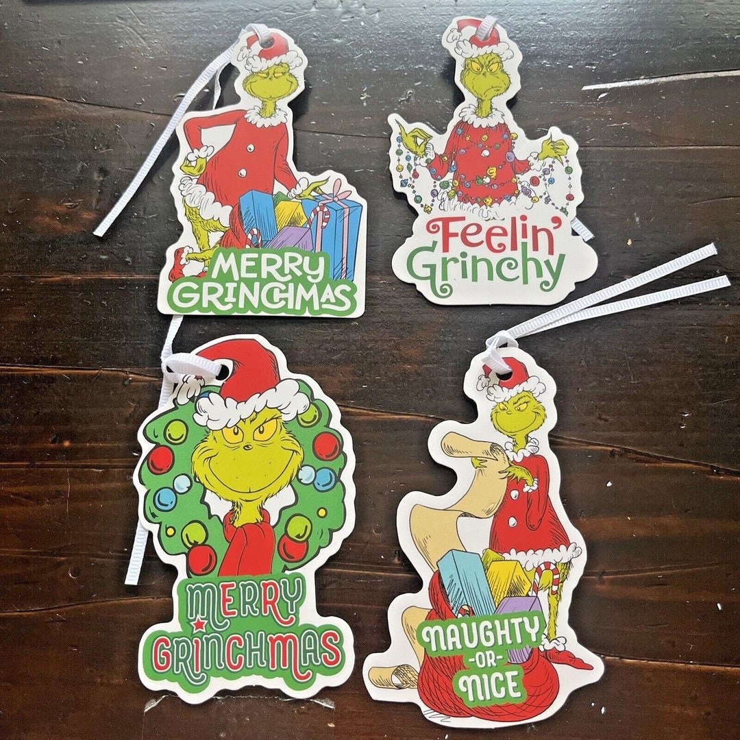 Dr Seuss Grinch Christmas Holiday Gift Tags 12 Colorful - Etsy