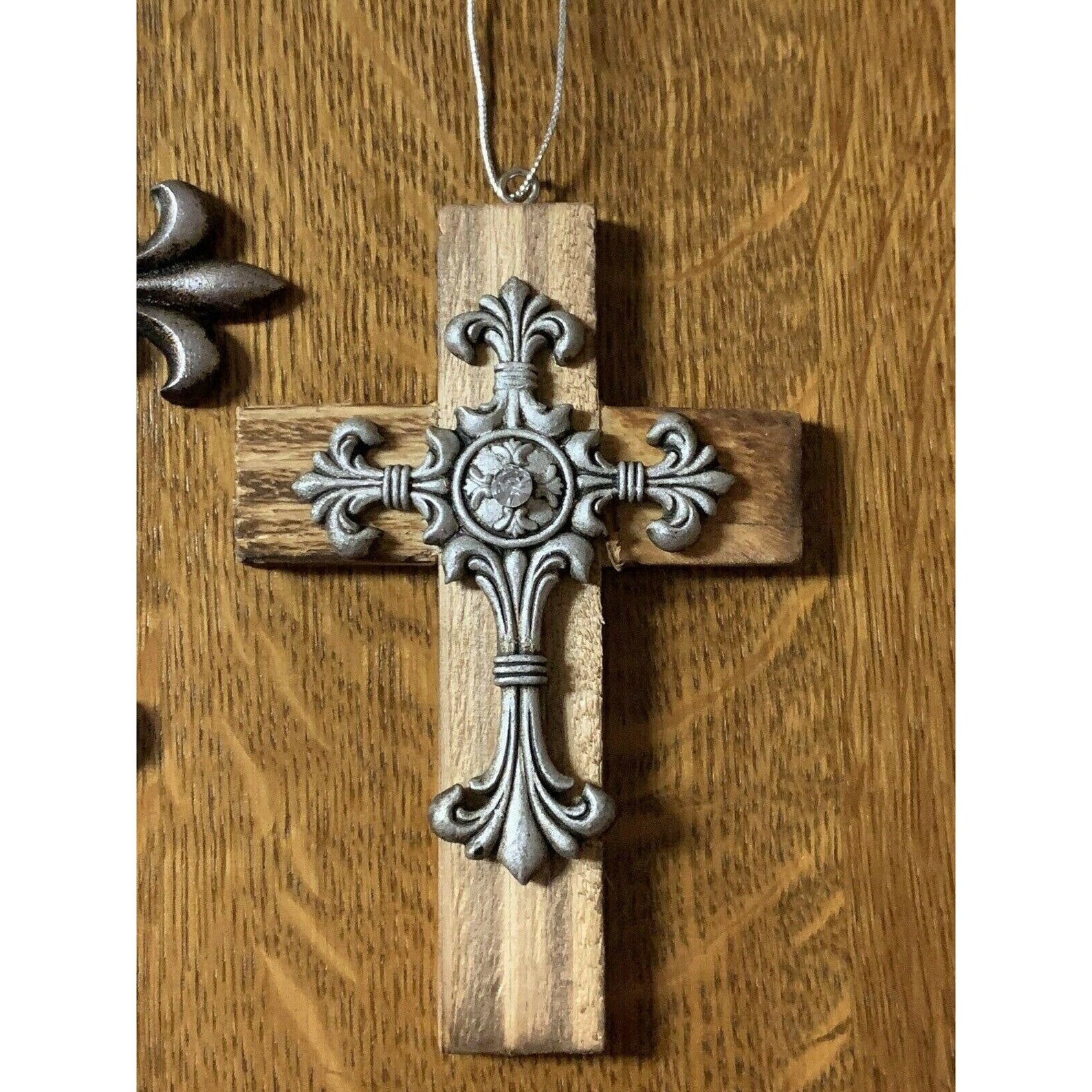 2 pc Set Resin & Wooden Small Cross Wall Decor Rustic Look | Etsy